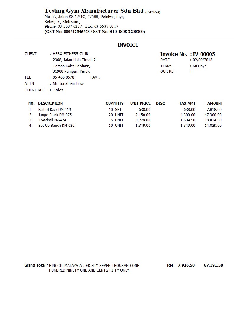 Invoice Format Free Download SQL Accounting SQL Payroll Software