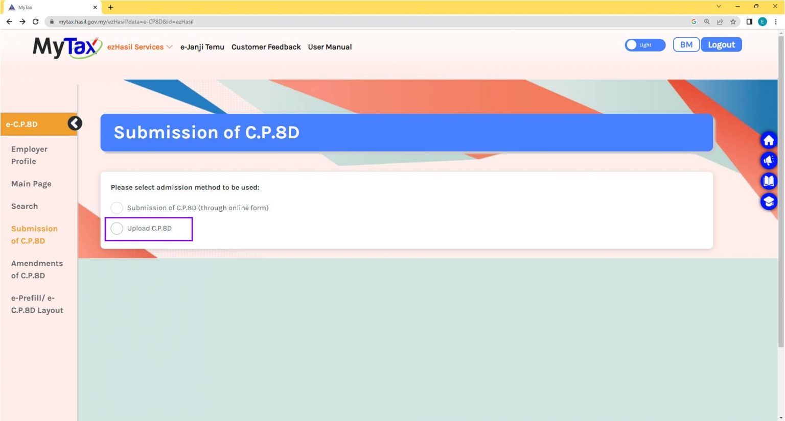 [2023] CP8D Online Submission via Mytax | LHDN Borang E
