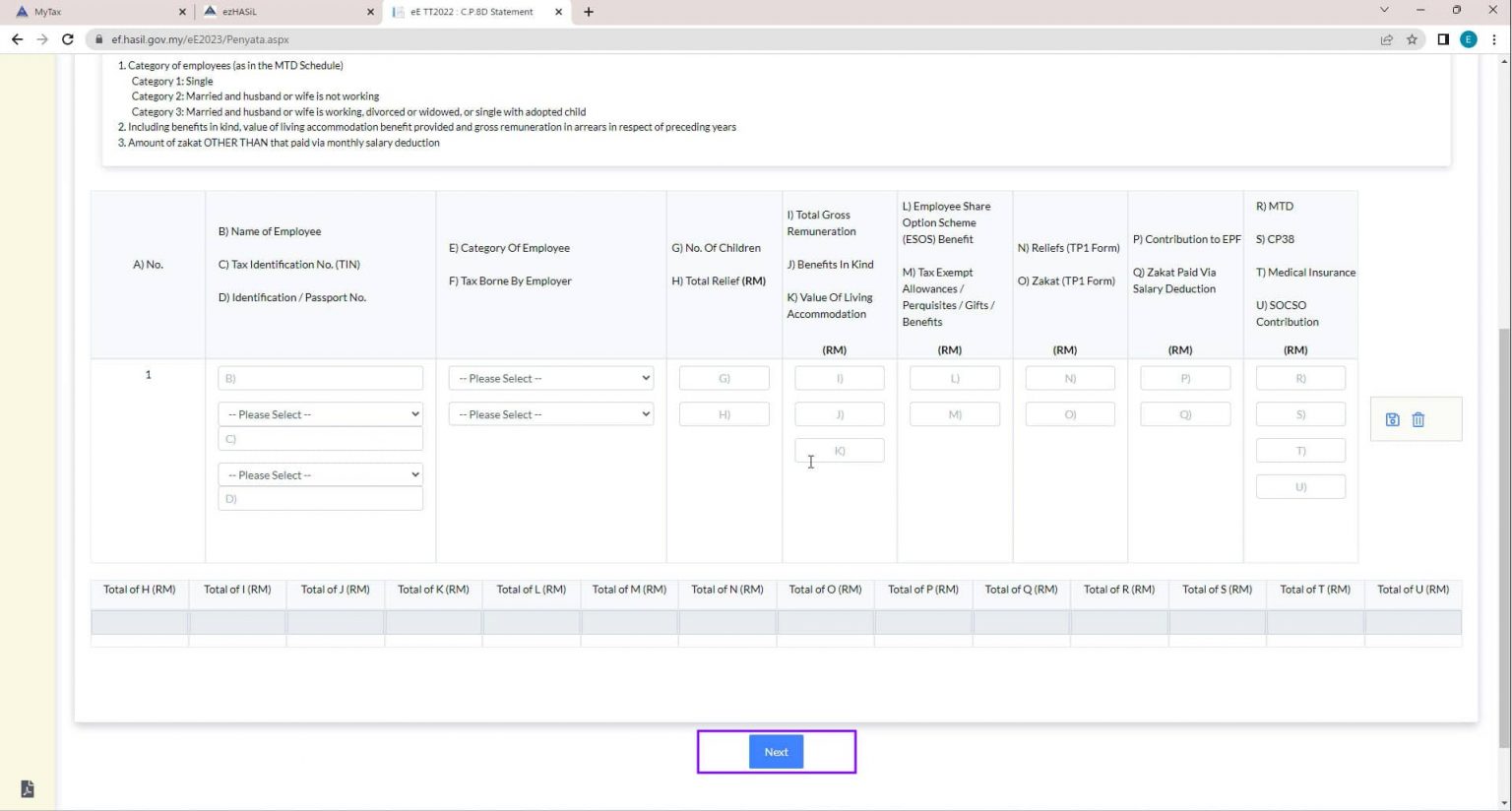 [2023] CP8D Online Submission via Mytax | LHDN Borang E