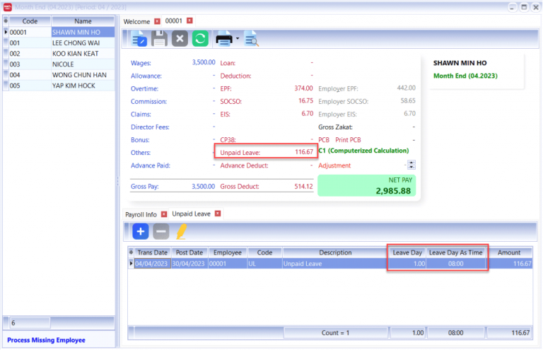 Unpaid Leave Calculation in Malaysia by 26 or 30 days?