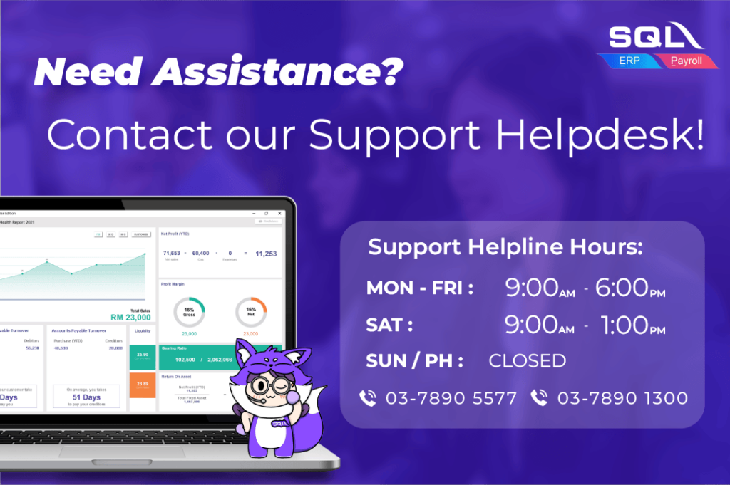 Dedicated Support Channel | SQL Account | SQL Payroll software
