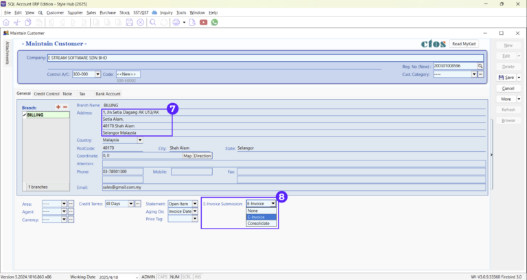 E-Invoice Setup Guide: 8 Easy Steps to Add Customer Details | E Stream MSC